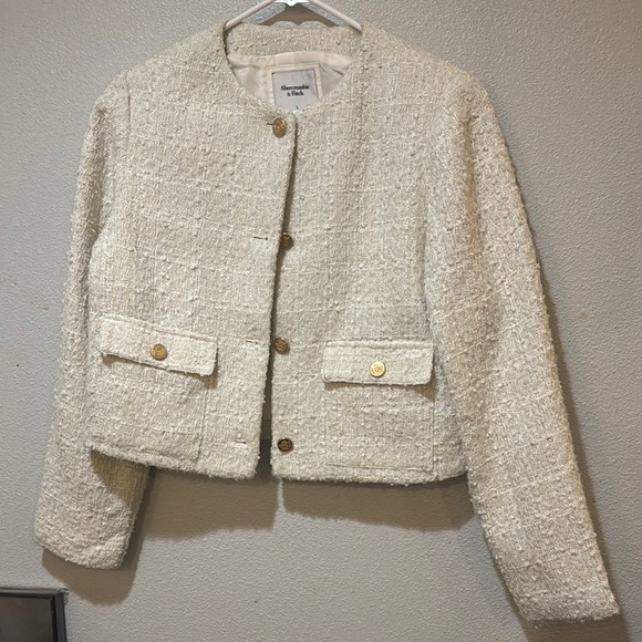 Abercrombie & Fitch | Jackets & Coats | Womens Cream Tweed Jacket ...